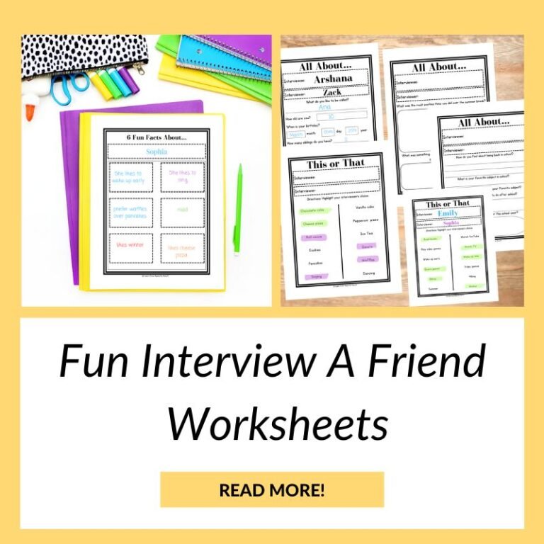 Interview A Friend Worksheets | Learn Grow Aspire