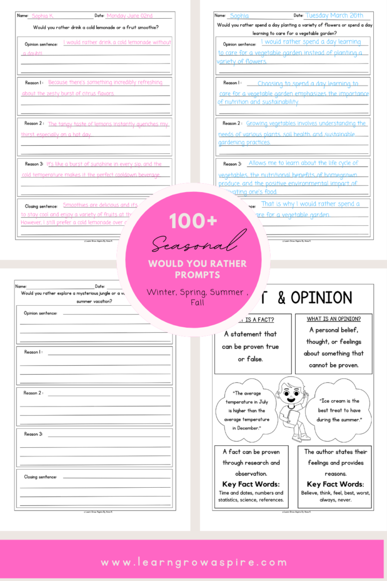 70 Would You Rather Writing Prompts For Kids | Learn Grow Aspire