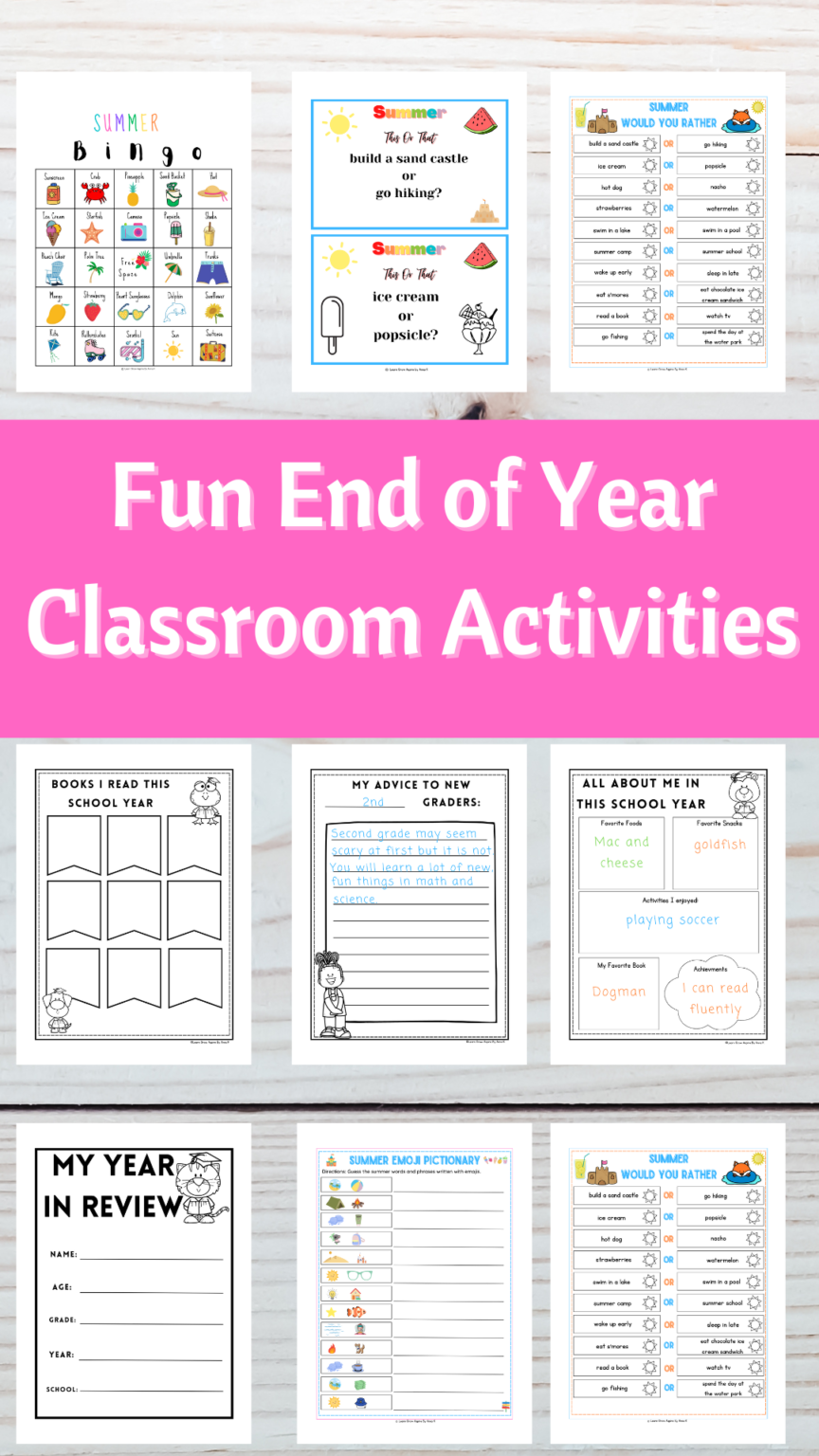 Fun and Engaging End of Year Classroom Activities