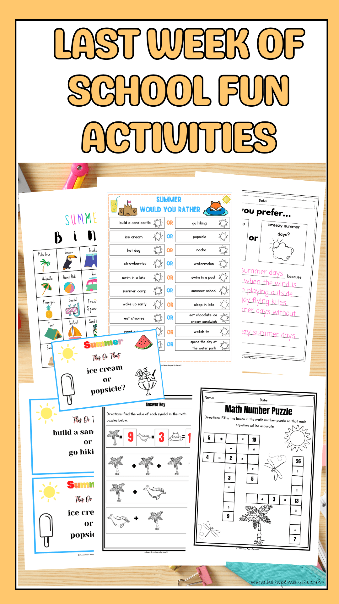 Top End of Year Classroom Activities