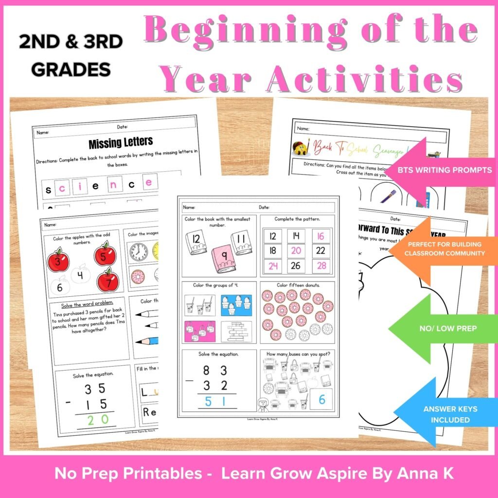 Fun First Week Back At School Activities | Learn Grow Aspire