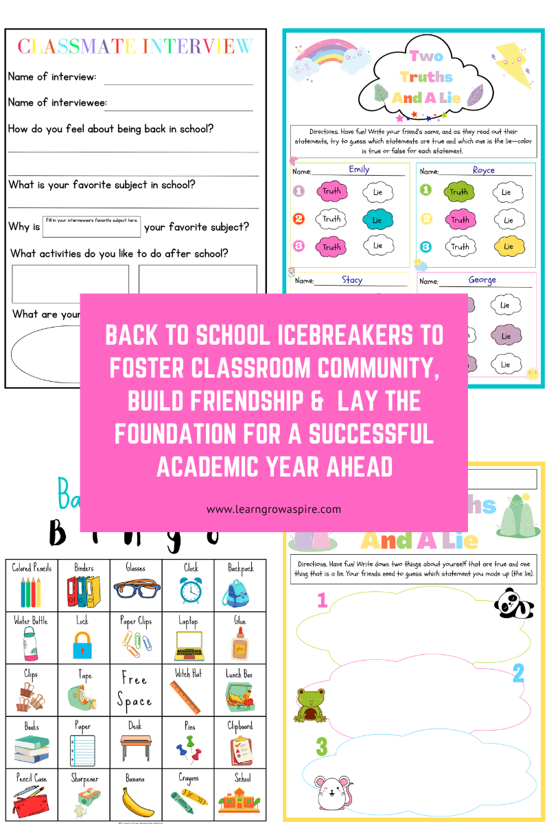 Icebreaker Activities For The First School Day | Learn Grow Aspire