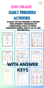 2nd Grade Early Finishers Activities | Learn Grow Aspire