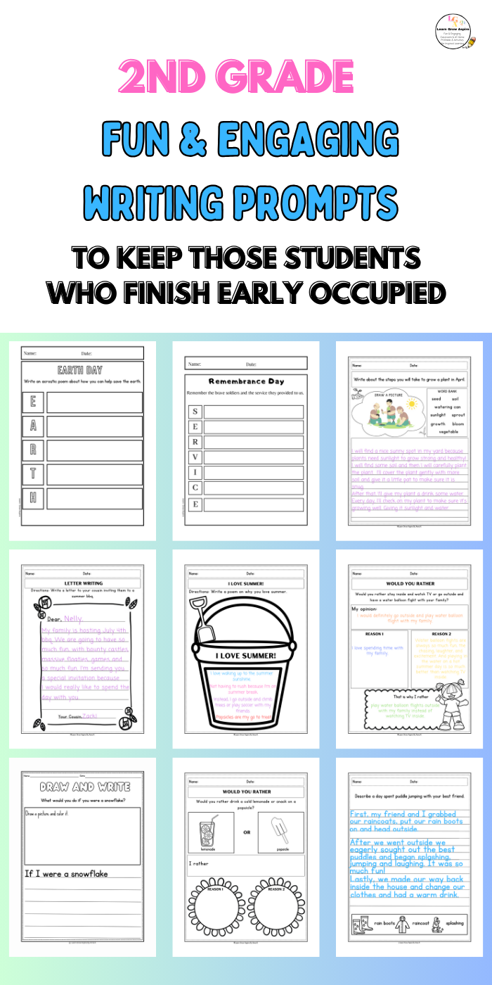 2nd Grade Early Finishers Activities | Learn Grow Aspire