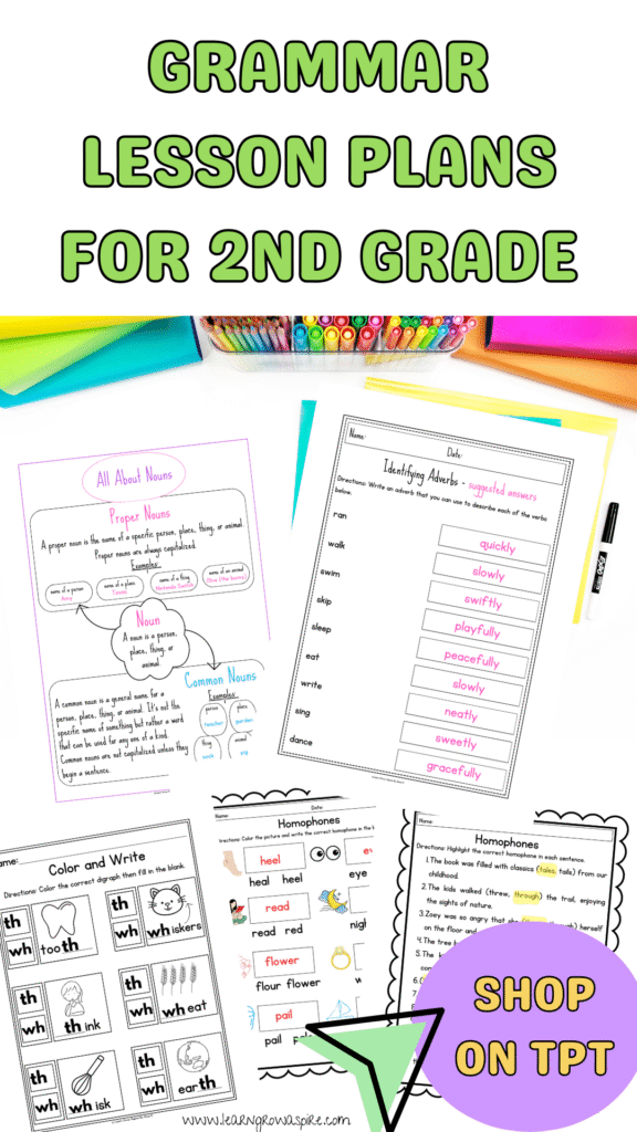 Second Grade Grammar Worksheets | Learn Grow Aspire