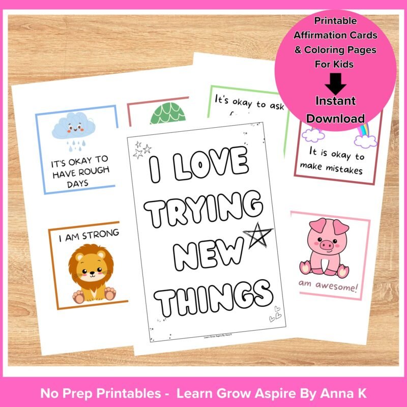 Positive Affirmation Cards For Kids (Free Download) | Learn Grow Aspire