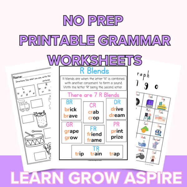 Second Grade Grammar Worksheets | Learn Grow Aspire