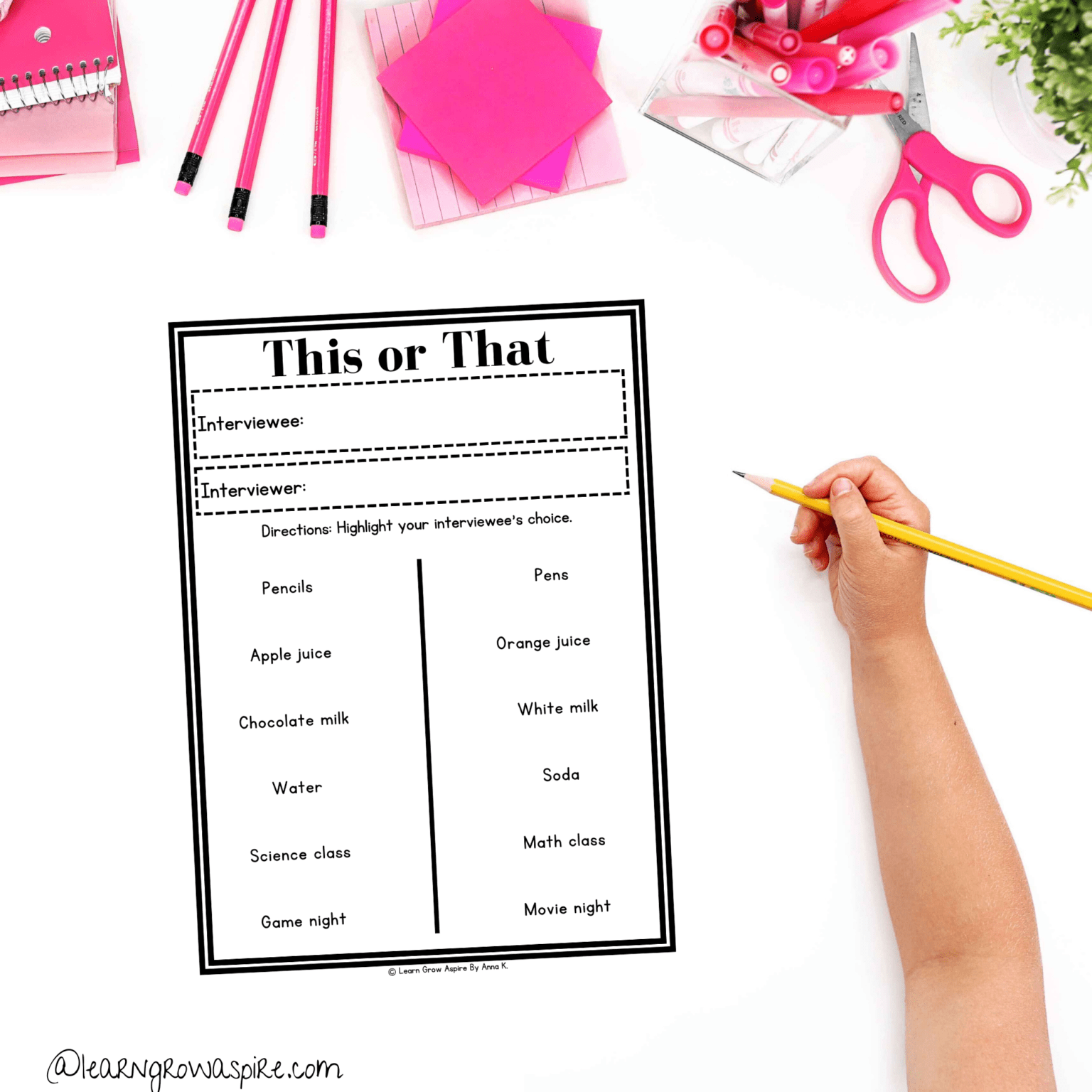 Interview A Friend Worksheets | Learn Grow Aspire