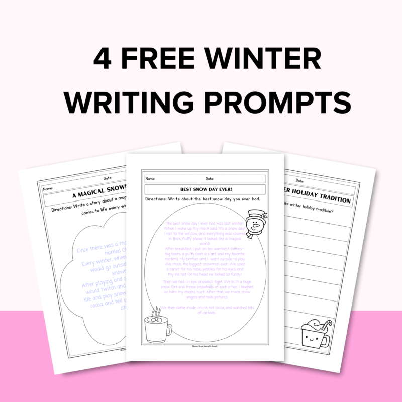 Winter Writing Prompts For Kids (+Free Download) | Learn Grow Aspire
