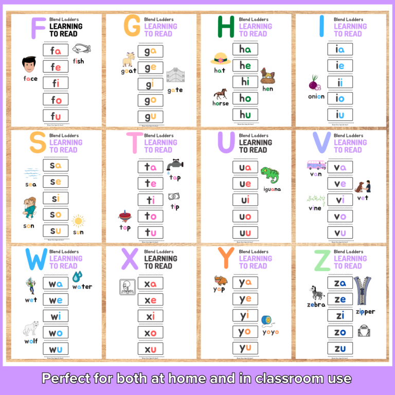Blend Ladders Free Printable | Learn Grow Aspire