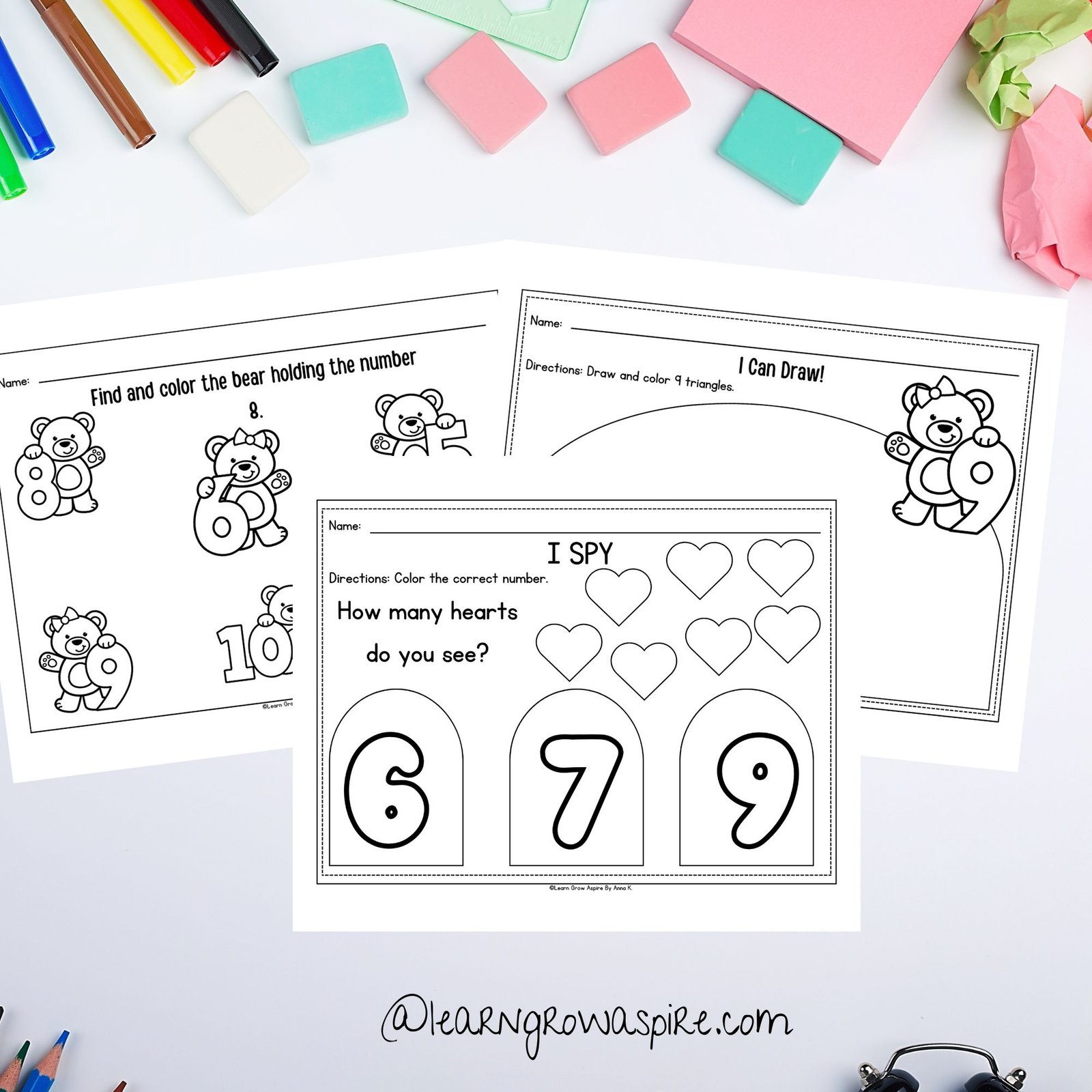 FREE Number Worksheets 1-10 | Learn Grow Aspire
