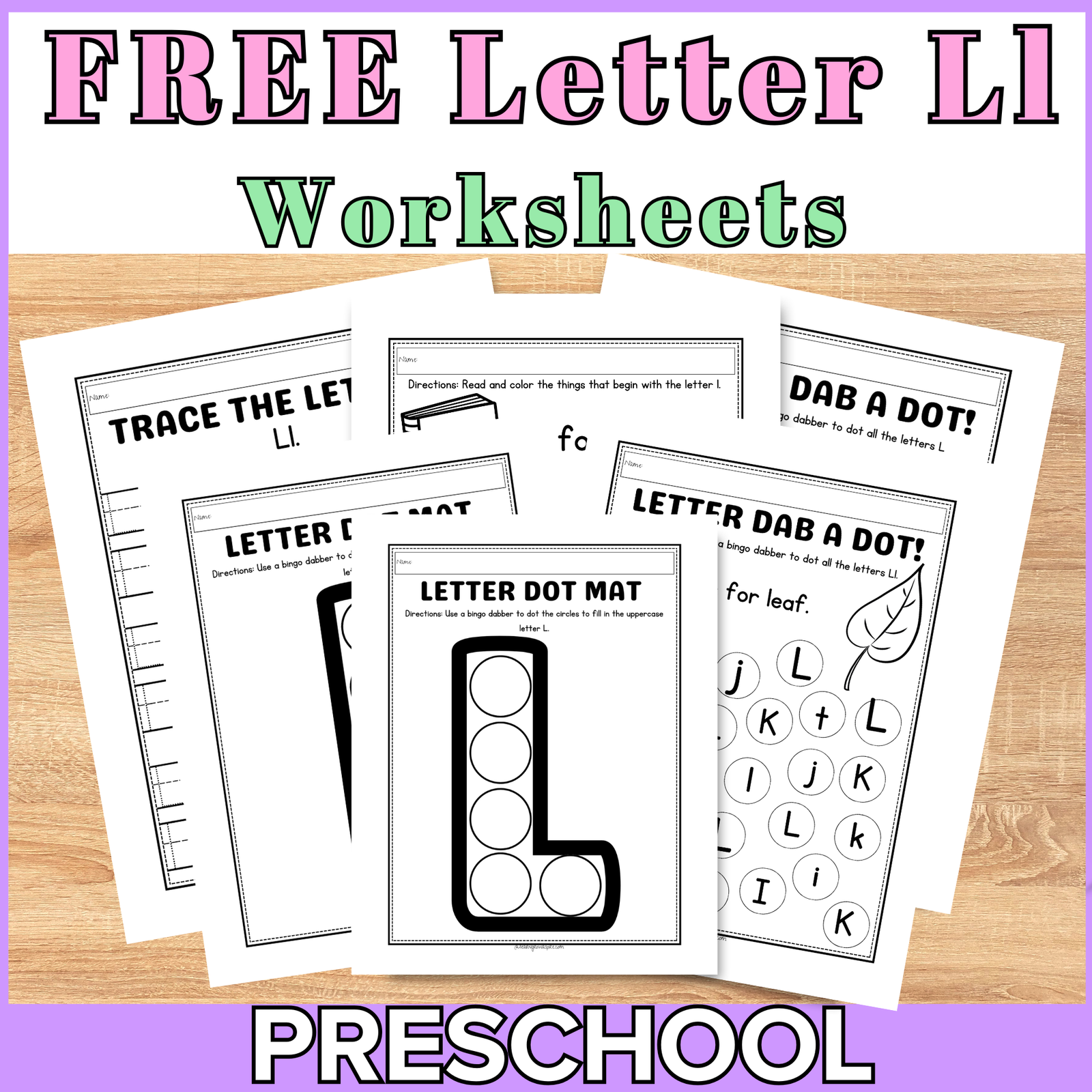 Free Preschool Letter L Worksheets | Learn Grow Aspire