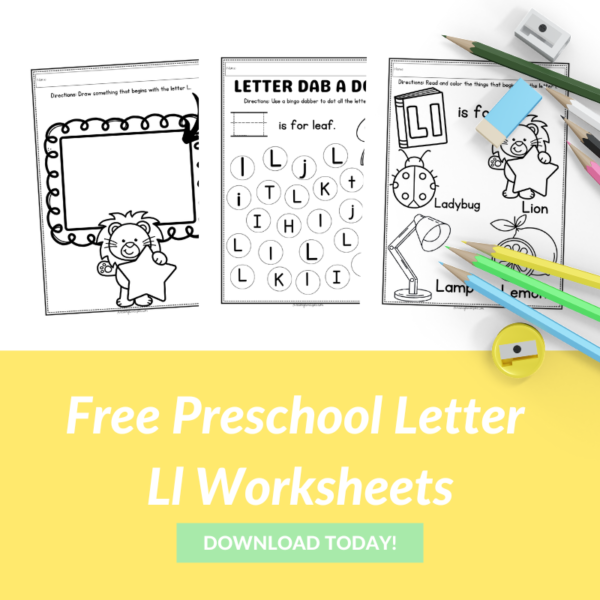 Free Preschool Letter L Worksheets | Learn Grow Aspire