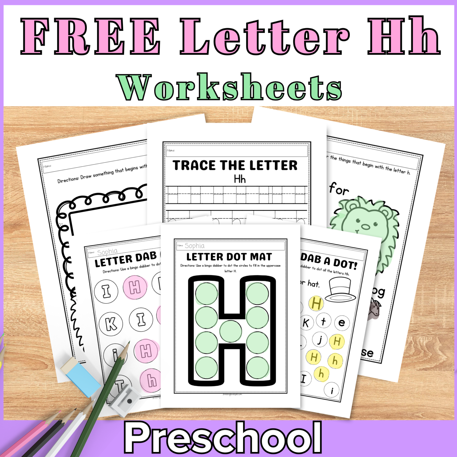 Free Preschool Letter H Worksheets | Learn Grow Aspire