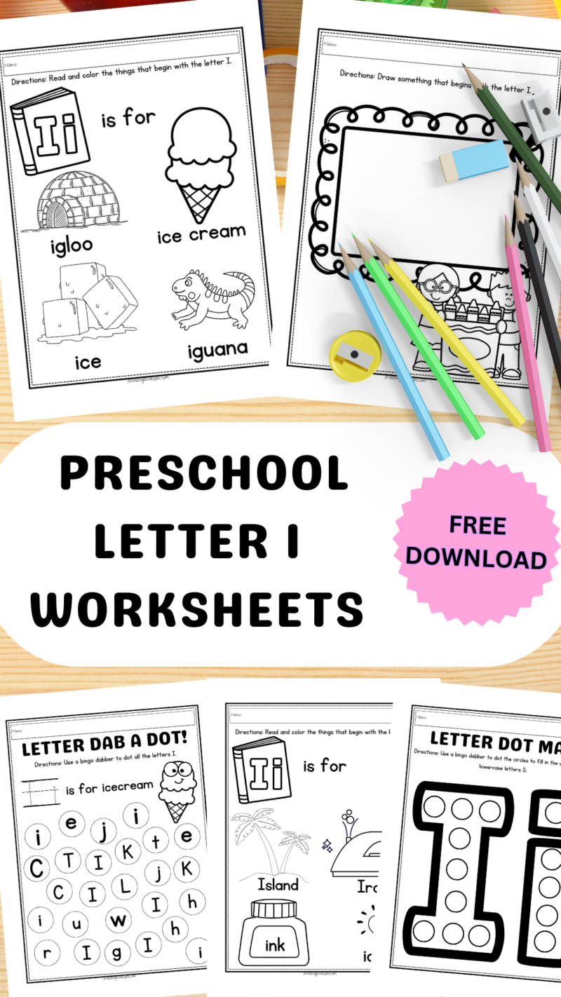 Free Preschool Letter I Worksheets | Learn Grow Aspire