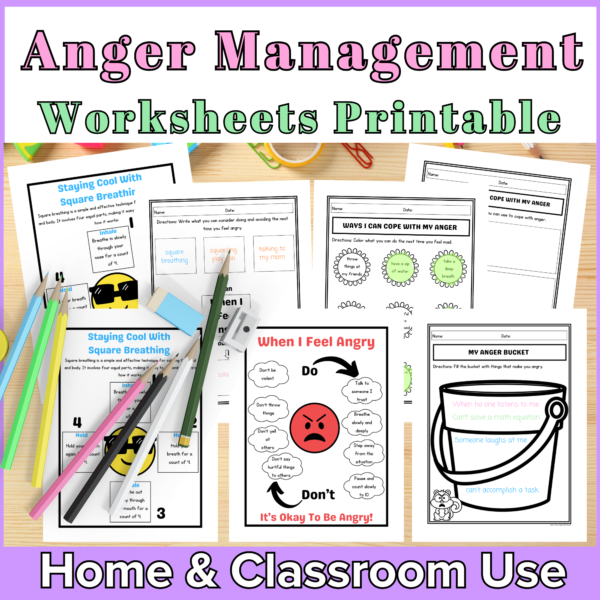 Anger Management Worksheets For Kids | Learn Grow Aspire