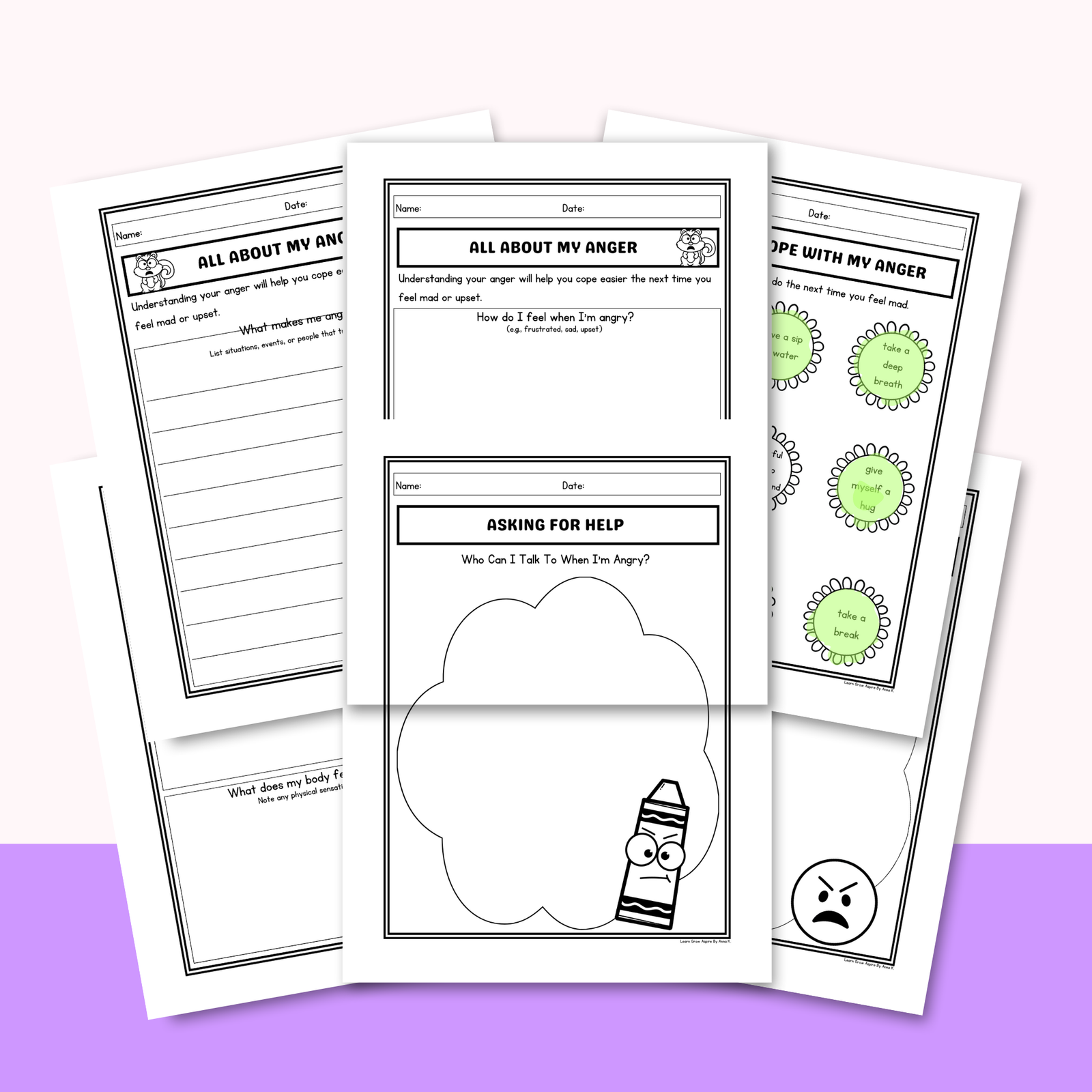 Anger Management Worksheets For Kids | Learn Grow Aspire