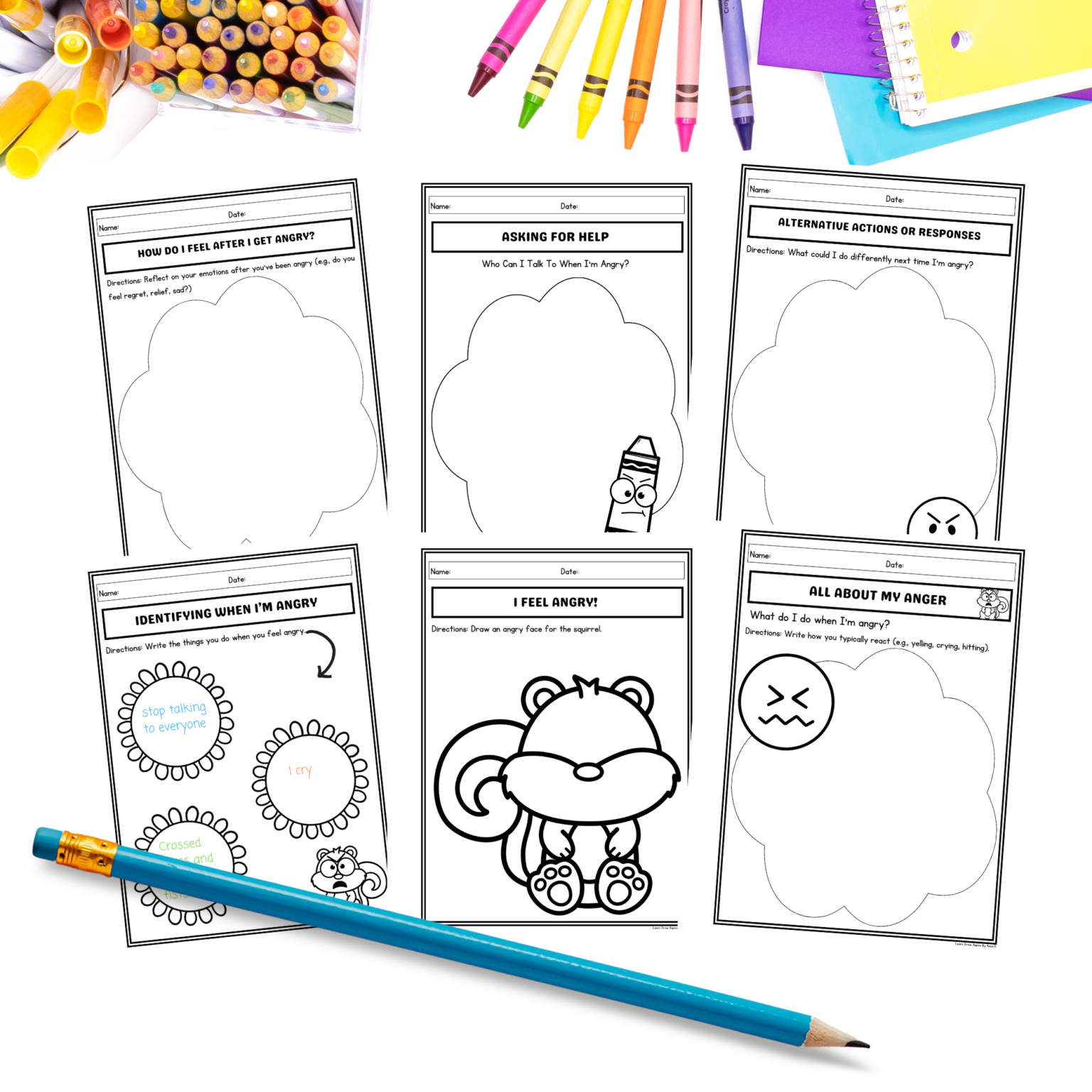 Anger Management Worksheets For Kids | Learn Grow Aspire