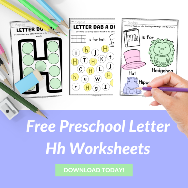 Free Preschool Letter H Worksheets | Learn Grow Aspire