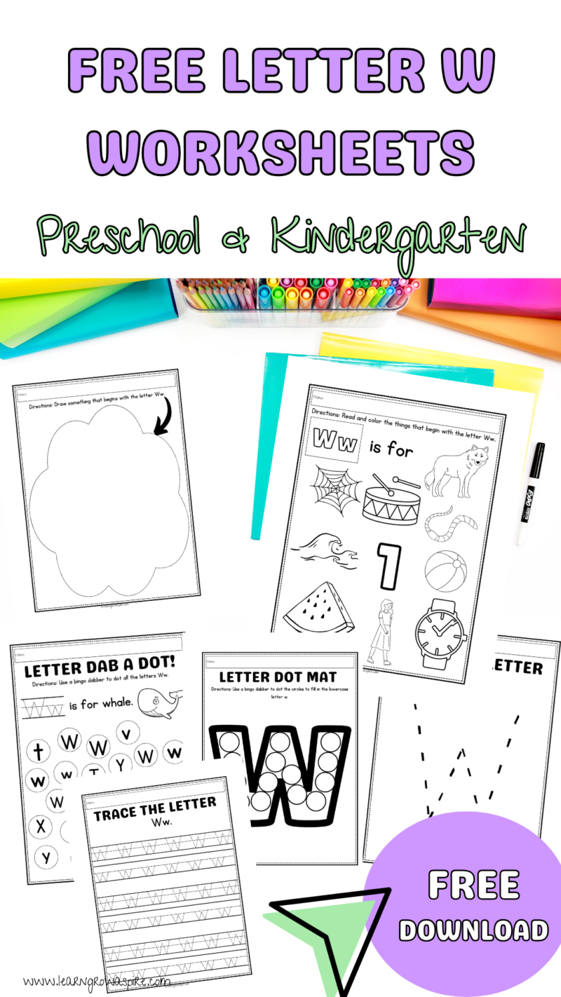 Printable Letter W Worksheets | Learn Grow Aspire