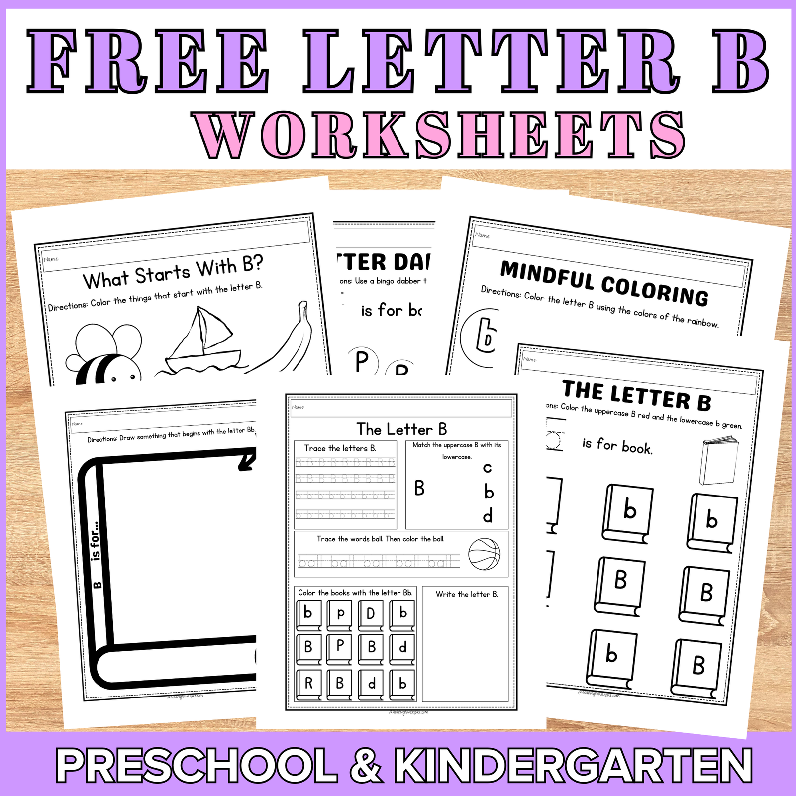 Free Printable Preschool Letter B Worksheets | Learn Grow Aspire