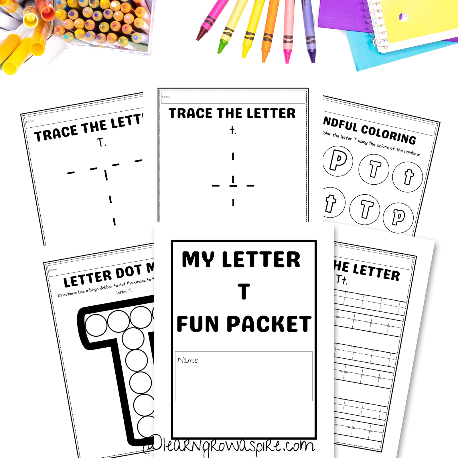 Free Printable Preschool Letter T Worksheets | Learn Grow Aspire