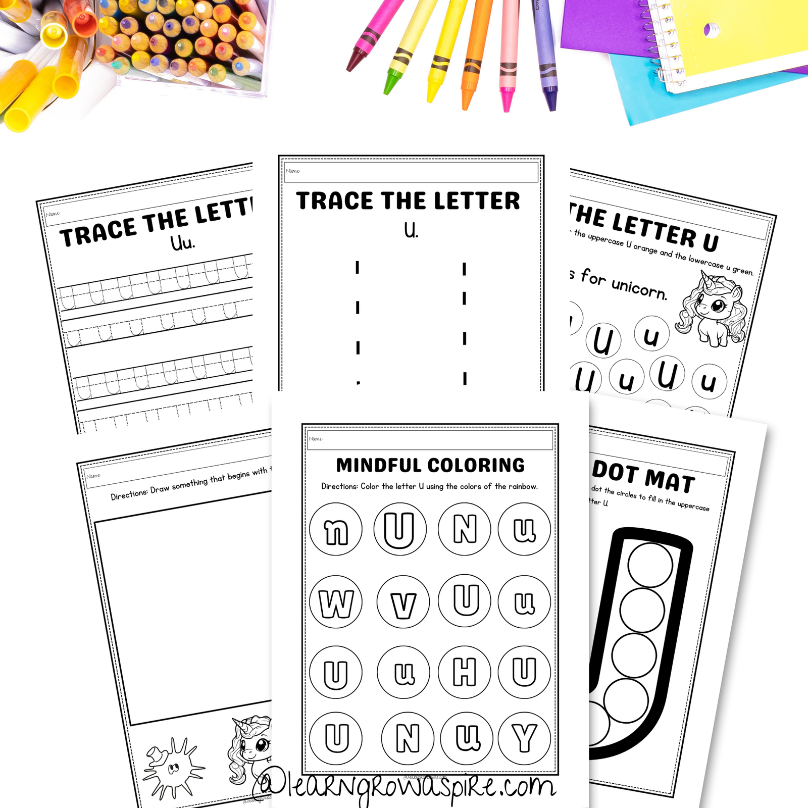 Printable Letter U Worksheets (Free Download) | Learn Grow Aspire