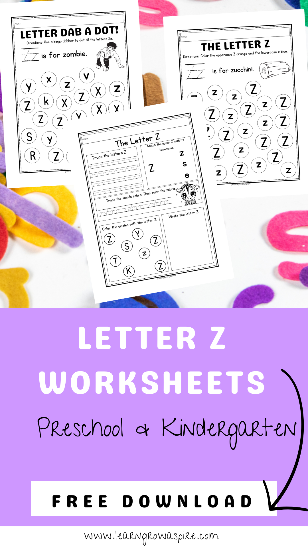 Printable Letter Z Worksheets | Learn Grow Aspire