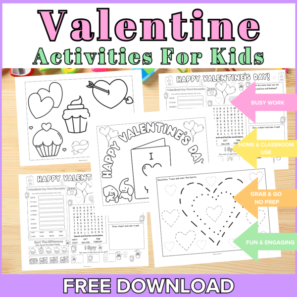 Valentine Activity Mats | Learn Grow Aspire
