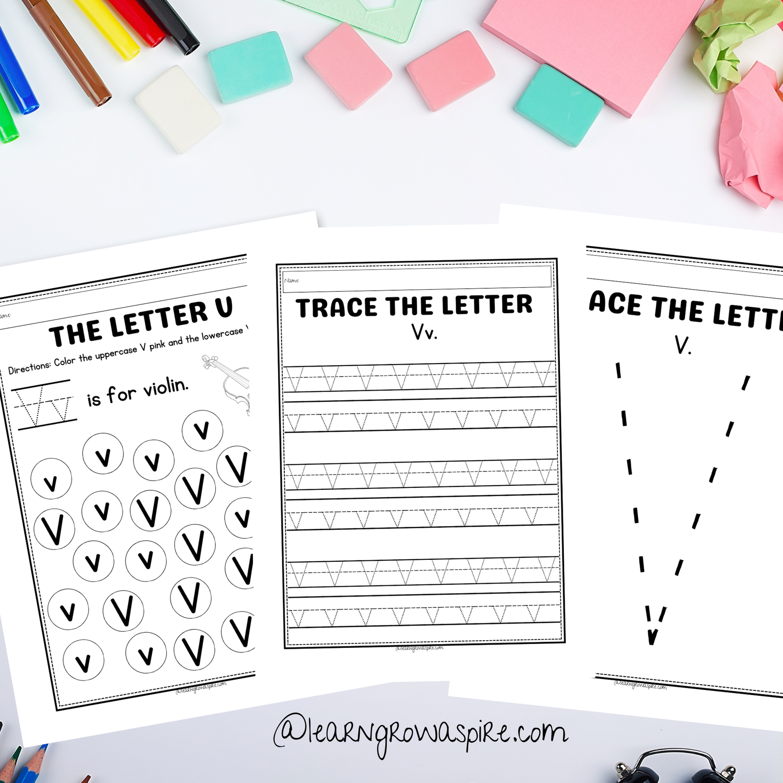 Printable Letter V Worksheets