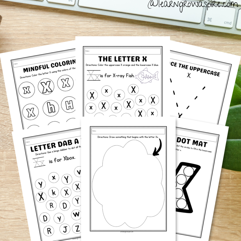 Printable Letter X Worksheets | Learn Grow Aspire