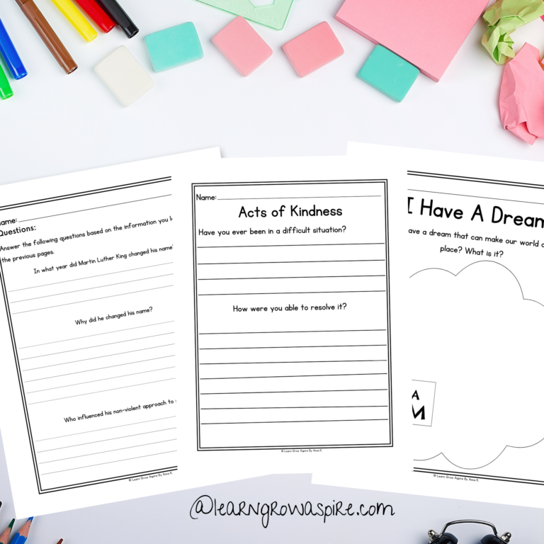 Martin Luther King Worksheets (Free Download) | Learn Grow Aspire