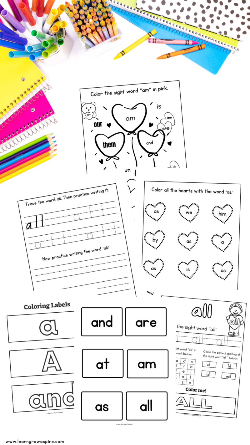FREE Valentine's Day Sight Word Activities Printable | Learn Grow Aspire