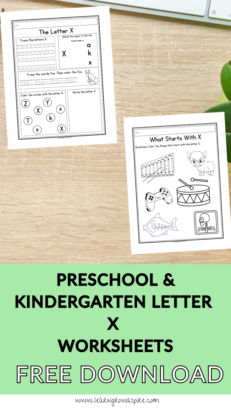 Printable Letter X Worksheets | Learn Grow Aspire