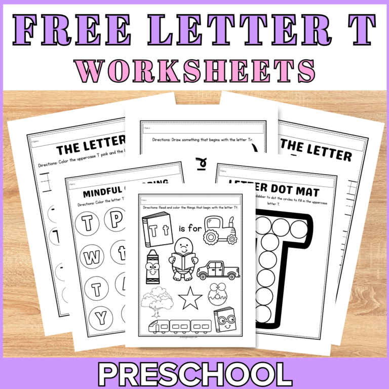 Free Printable Preschool Letter T Worksheets | Learn Grow Aspire