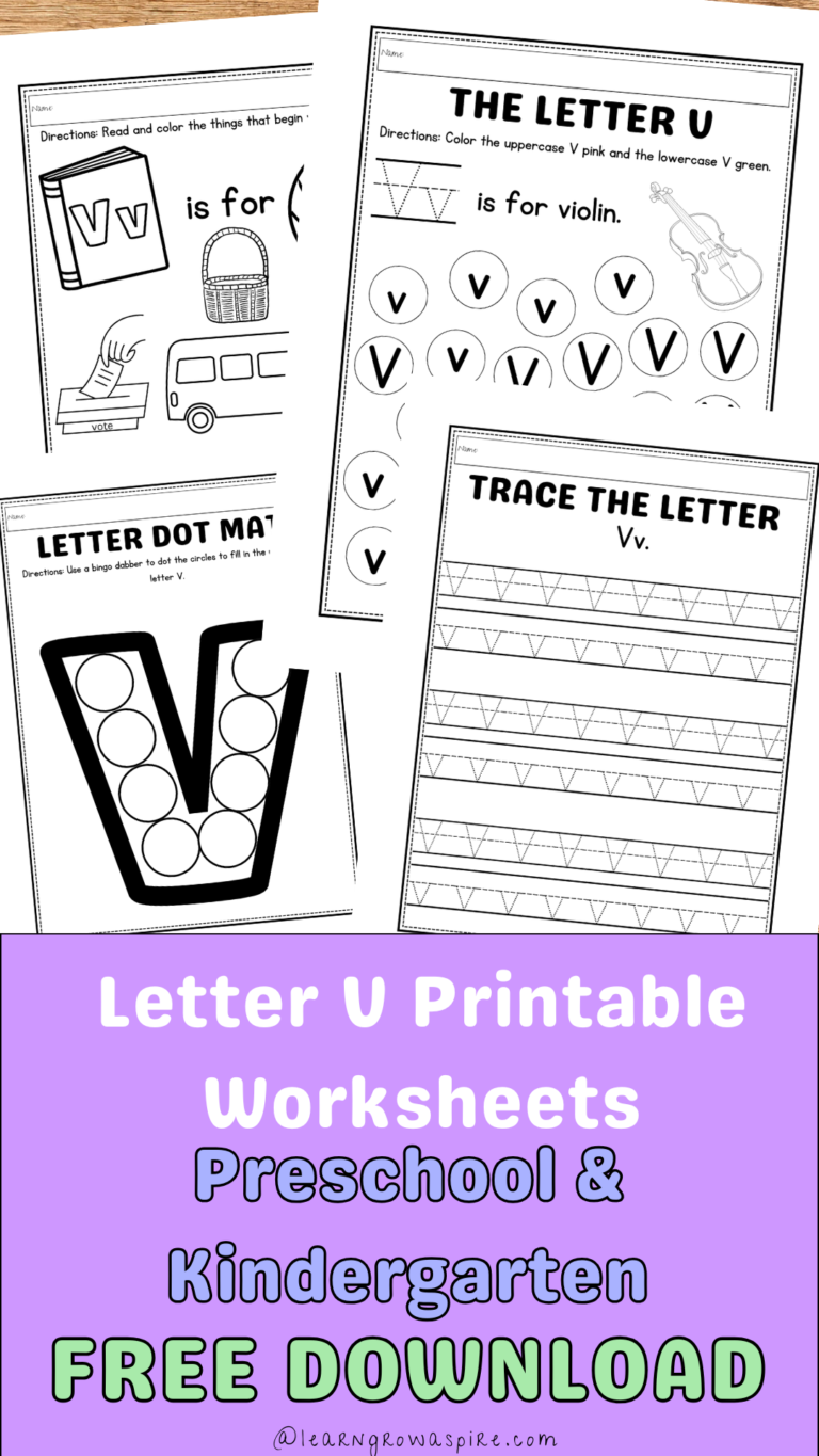 Printable Letter V Worksheets