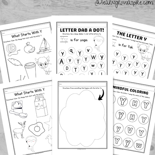 Printable Letter Y Worksheets | Learn Grow Aspire