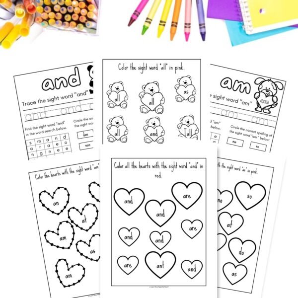 FREE Valentine's Day Sight Word Activities Printable | Learn Grow Aspire