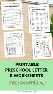 Free Printable Preschool Letter B Worksheets | Learn Grow Aspire