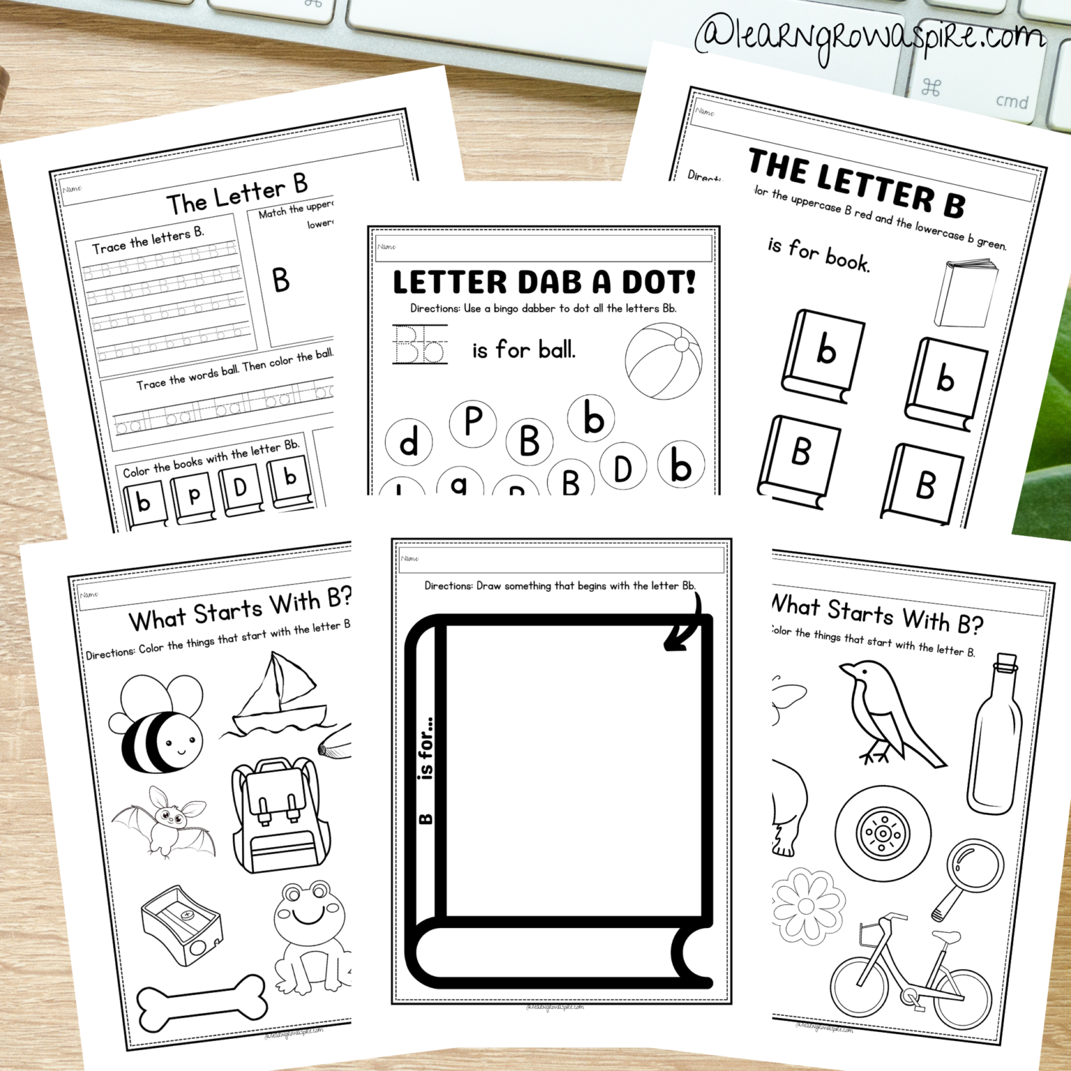 Free Printable Preschool Letter B Worksheets | Learn Grow Aspire