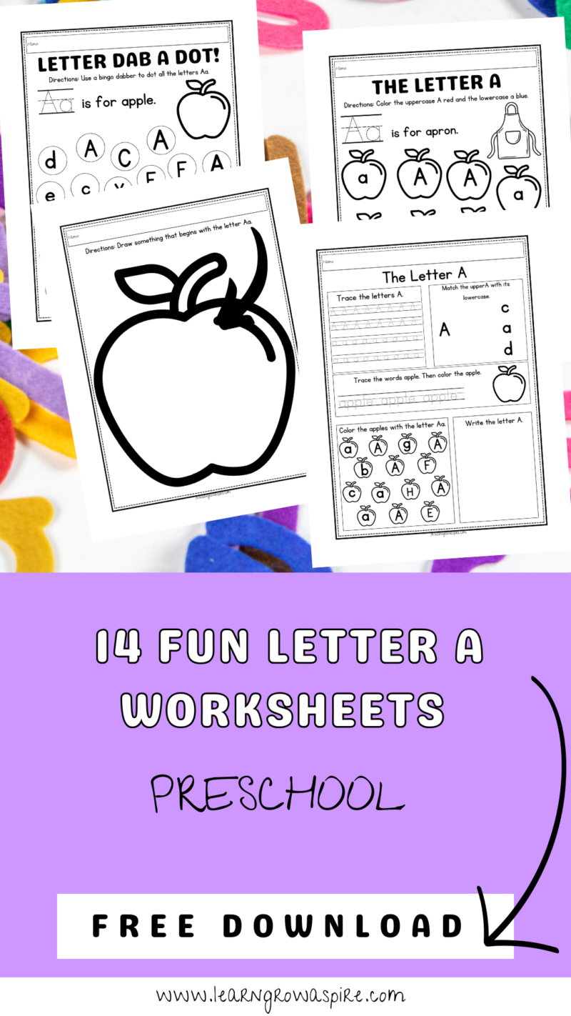 Preschool Letter A Activities (+ FREE Download) | Learn Grow Aspire