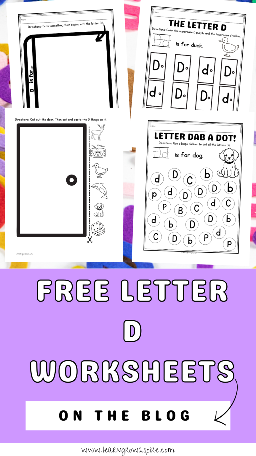 Preschool Letter D Worksheets ( FREEE DOWNLOAD) | Learn Grow Aspire
