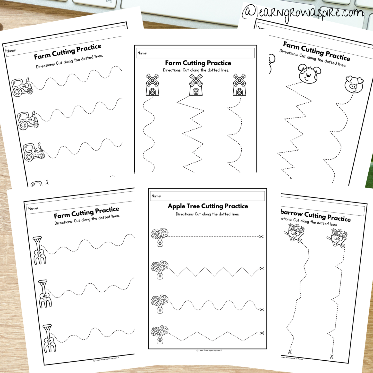 Farm Cutting Practice Worksheets (FREE Download) | Learn Grow Aspire