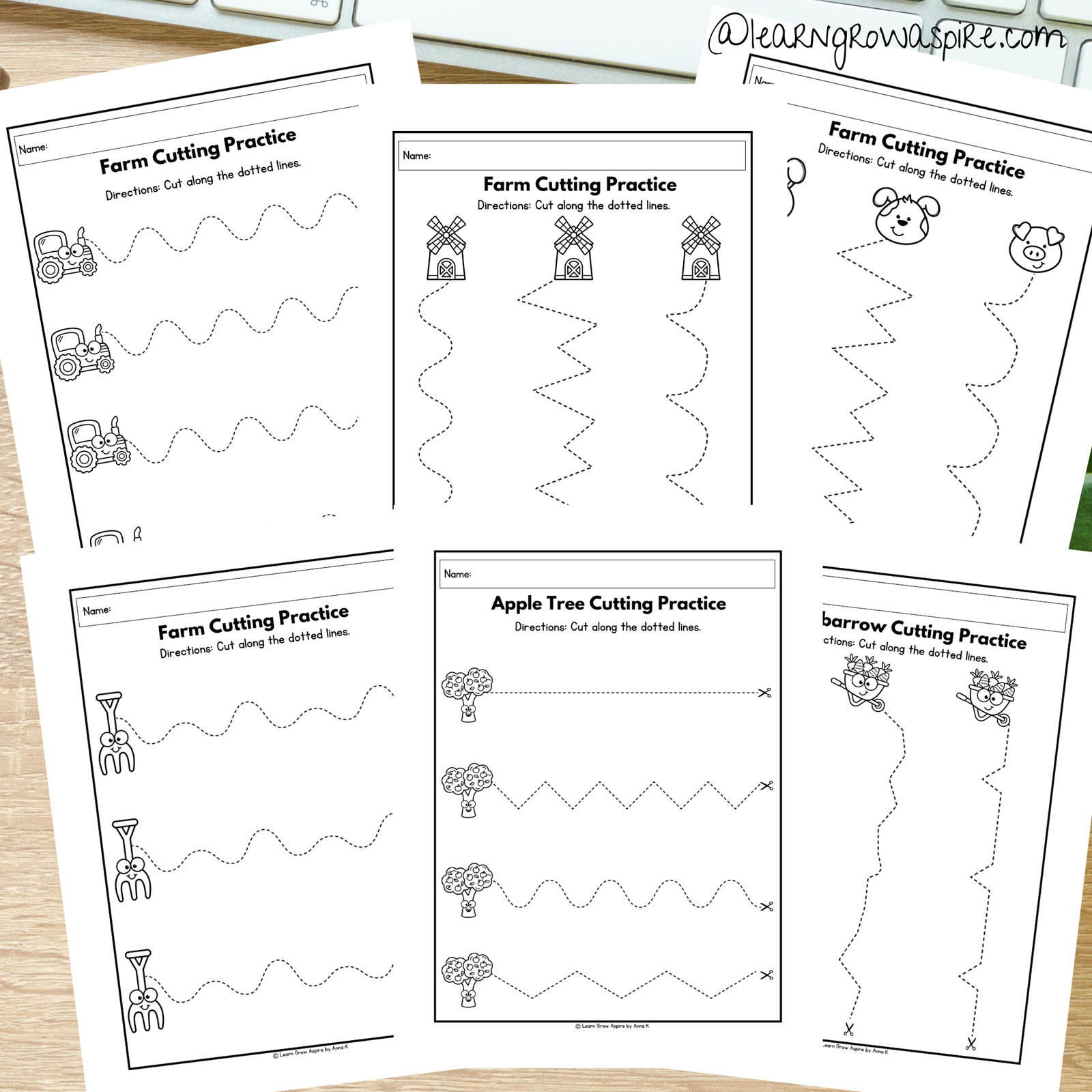Farm Cutting Practice Worksheets (FREE Download) | Learn Grow Aspire