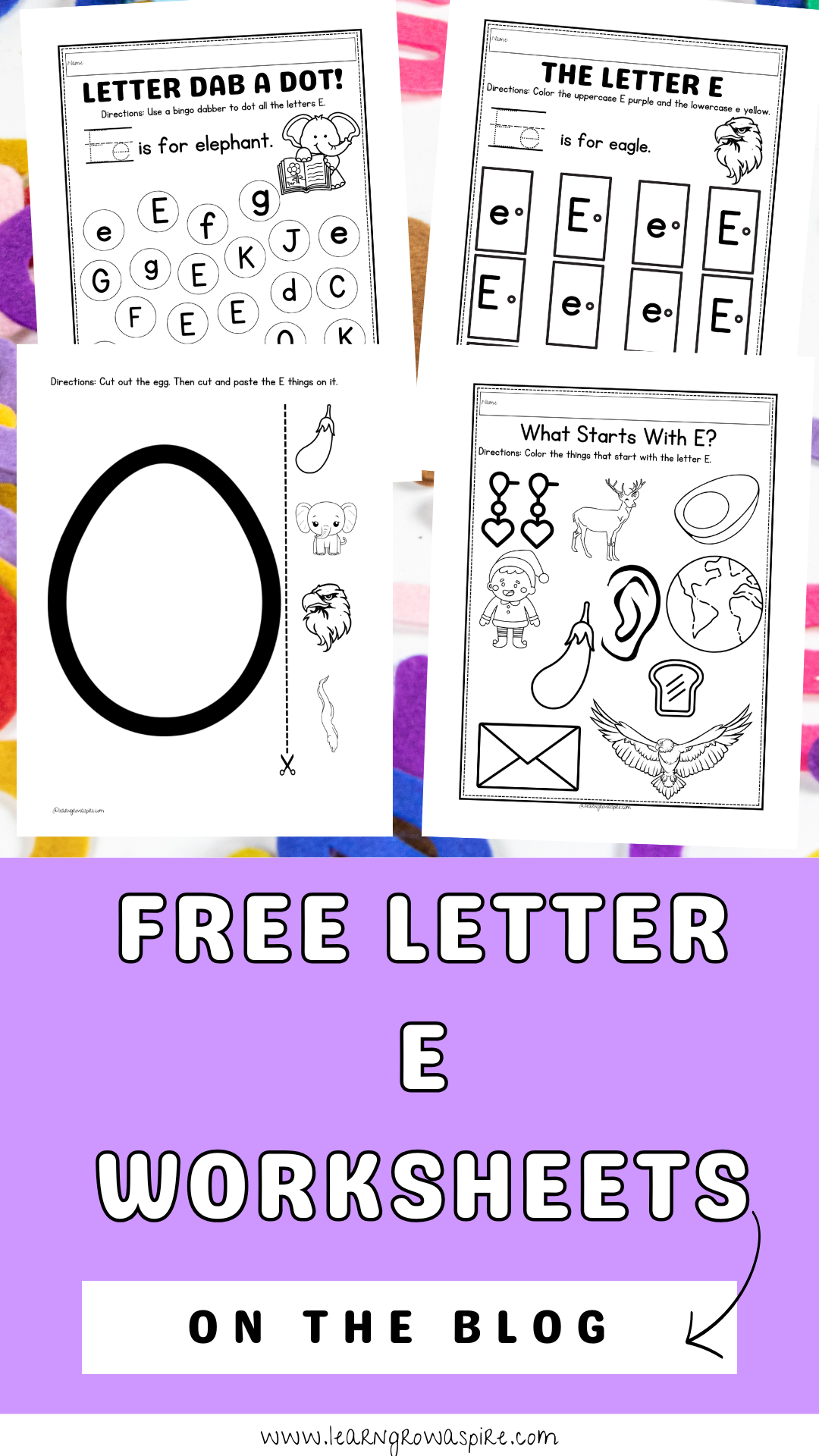 Preschool Letter E Worksheets(FREE DOWNLOAD) | Learn Grow Aspire