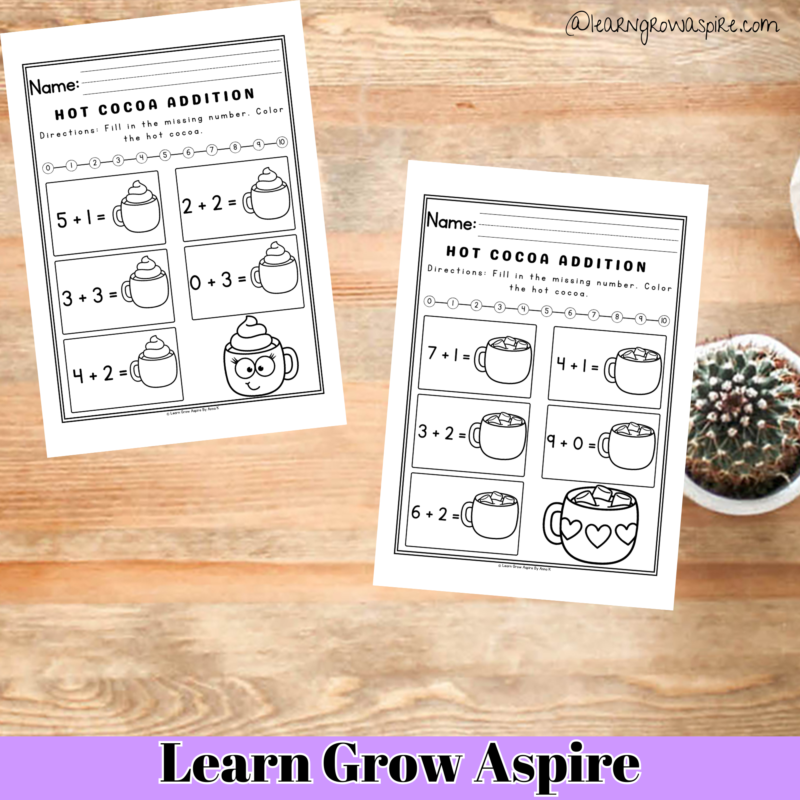 Preschool Math Addition Worksheets (FREE Download) | Learn Grow Aspire