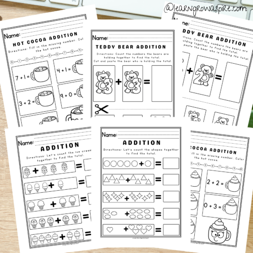 Preschool Math Addition Worksheets (FREE Download) | Learn Grow Aspire