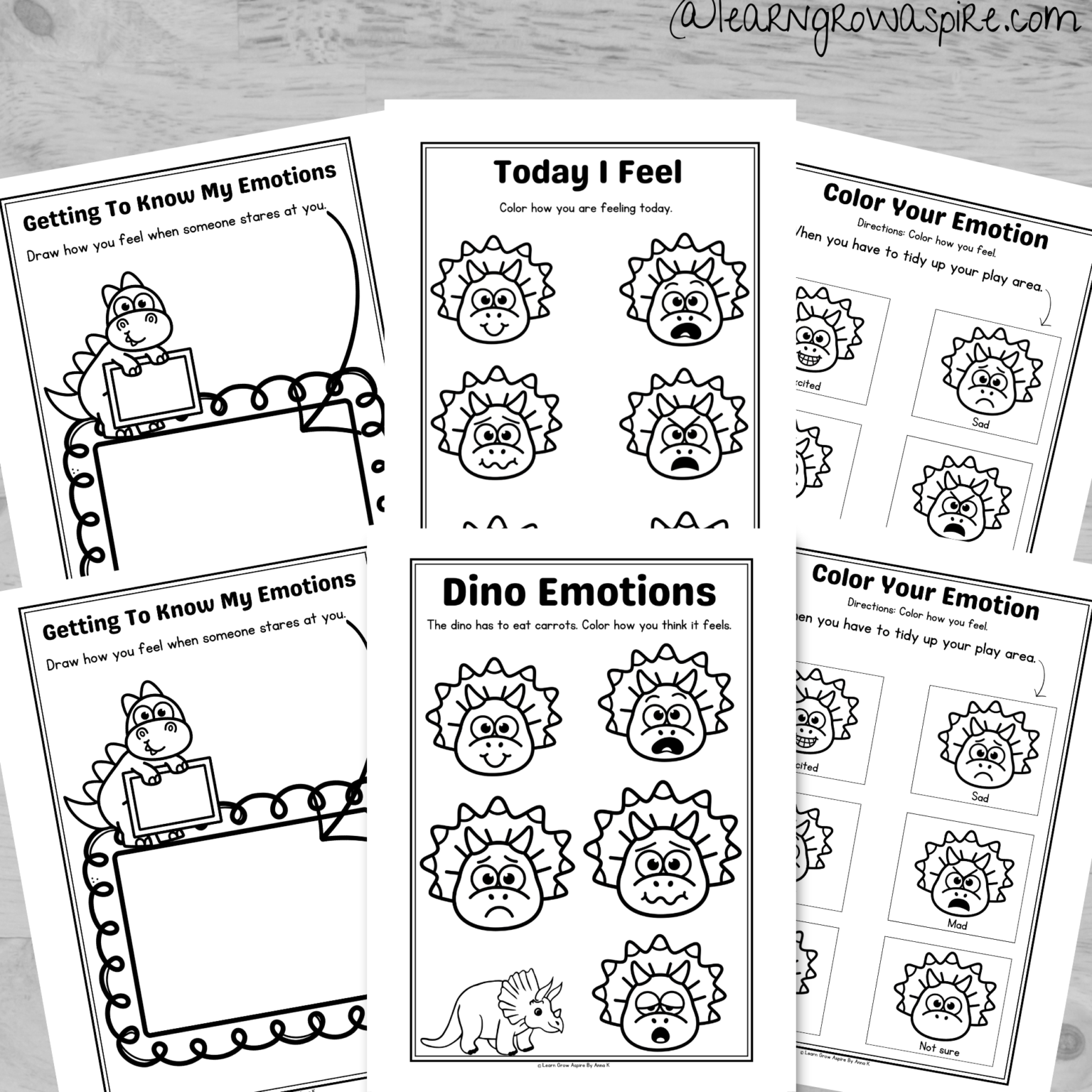 Identifying Emotions For Kids Worksheets | Learn Grow Aspire