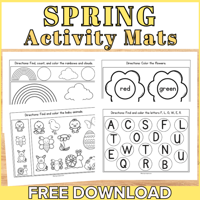 Free Spring Printables For Toddlers | Learn Grow Aspire