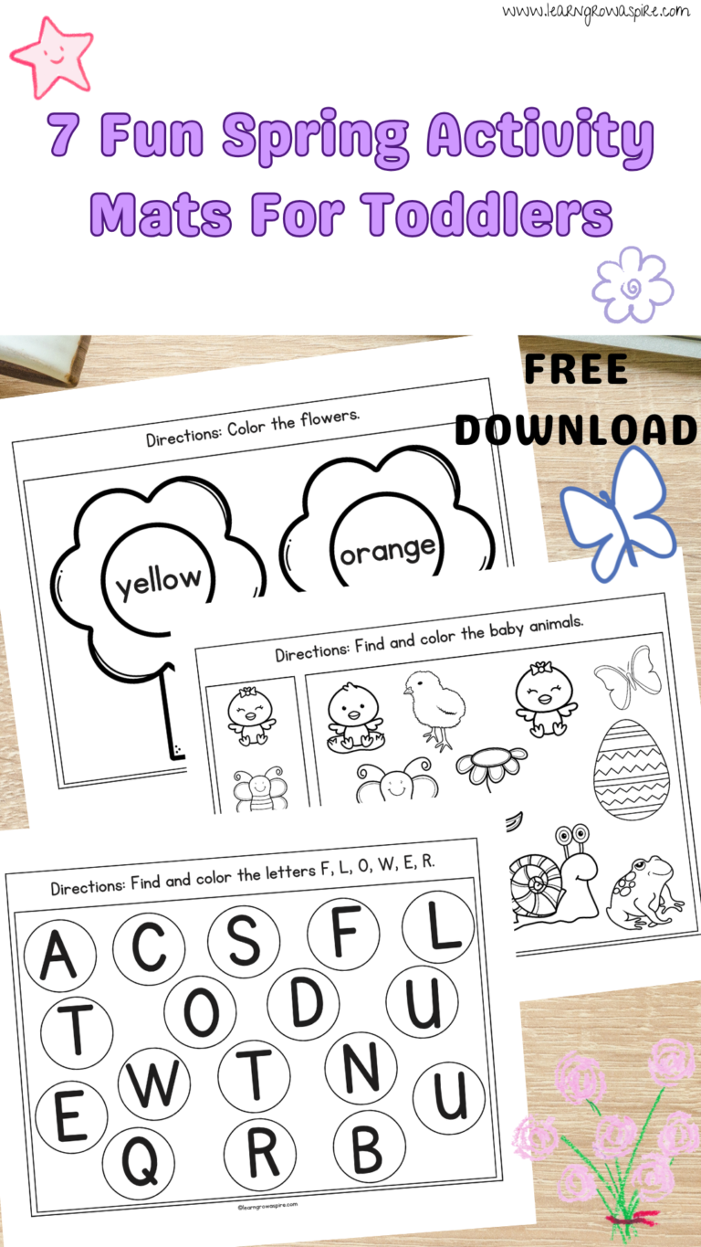 Free Spring Printables For Toddlers | Learn Grow Aspire